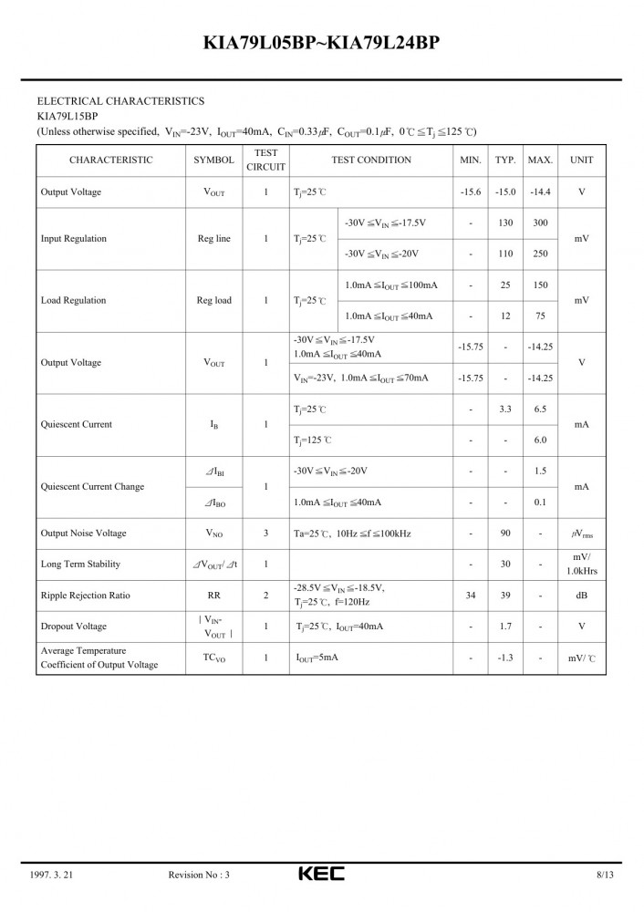 KEC KIA79L12BP-AT/P datasheet page 8