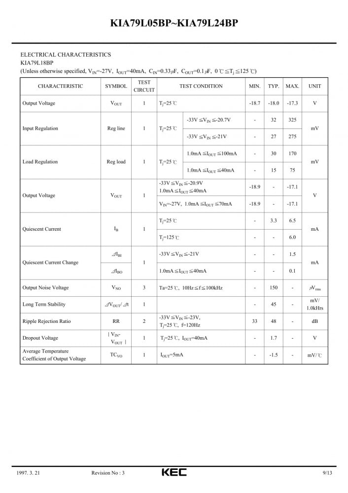 KEC KIA79L12BP-AT/P datasheet page 9