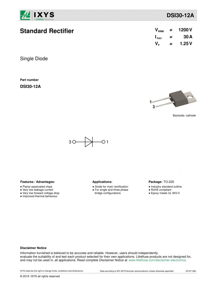DSI30-12A datasheet page 1