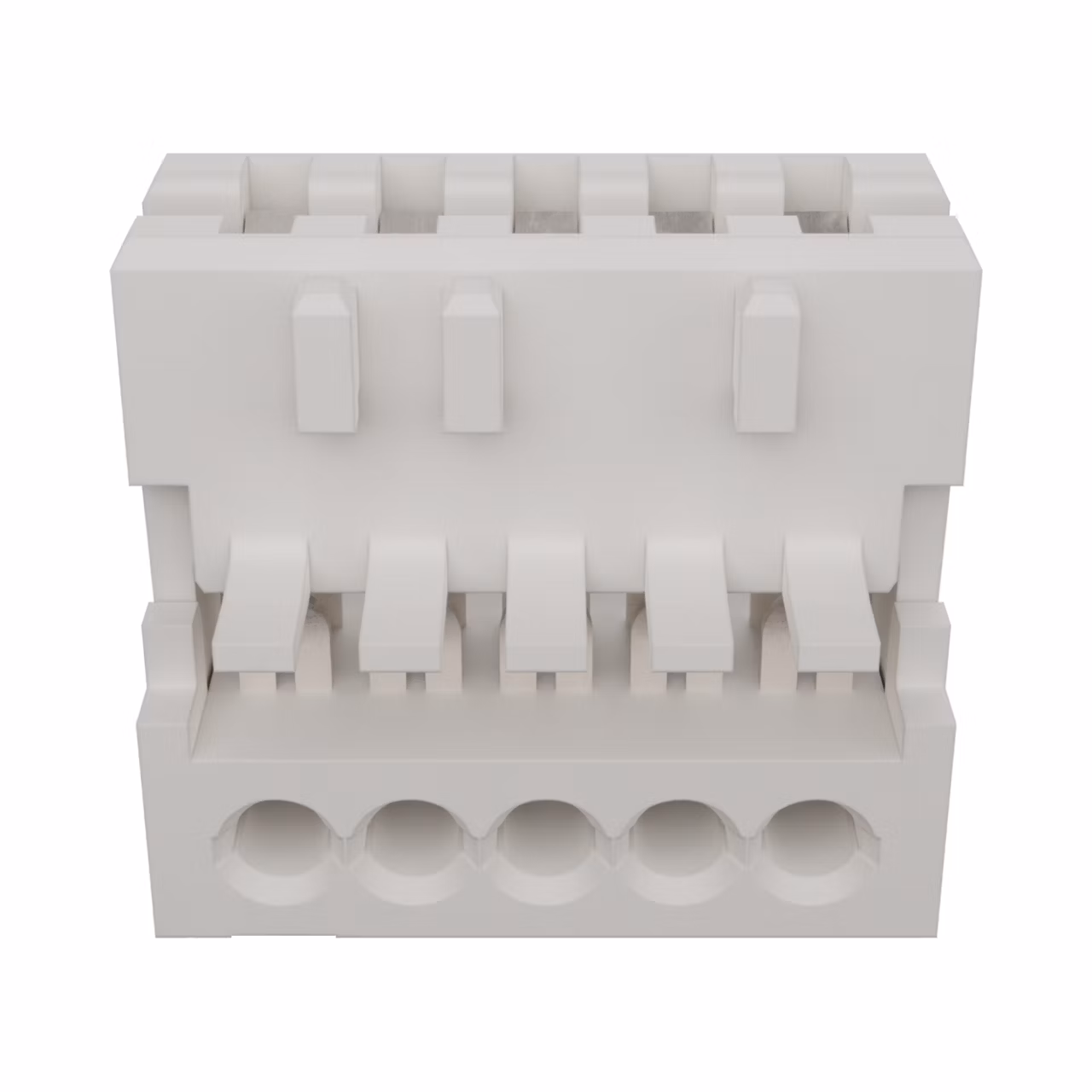 Appli-Mate RAST 2.5 IDT Housing, 2.50mm Pitch, Female, 5 Circuits, Beaded Terminal, Position Keys A, D & F Removed, Open Endwalls for sale