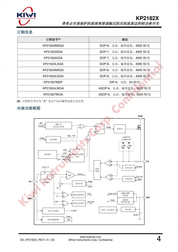 KP21825CSGA datasheet page 4