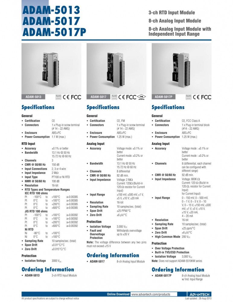 ADAM-5017 technical document preview