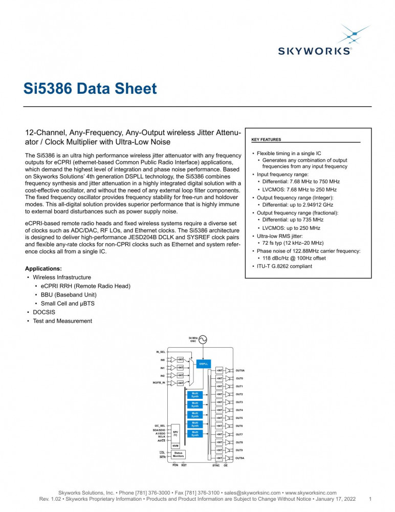 SI5386 datasheet page 1