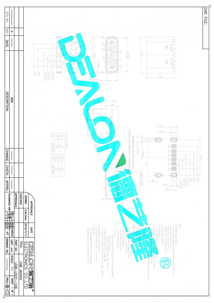 DEALON USB-US31-106 technical document page