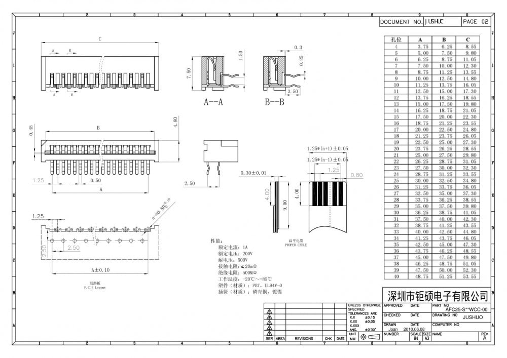 JUSHUO AFC25-S26WCC-00 mechanical drawing