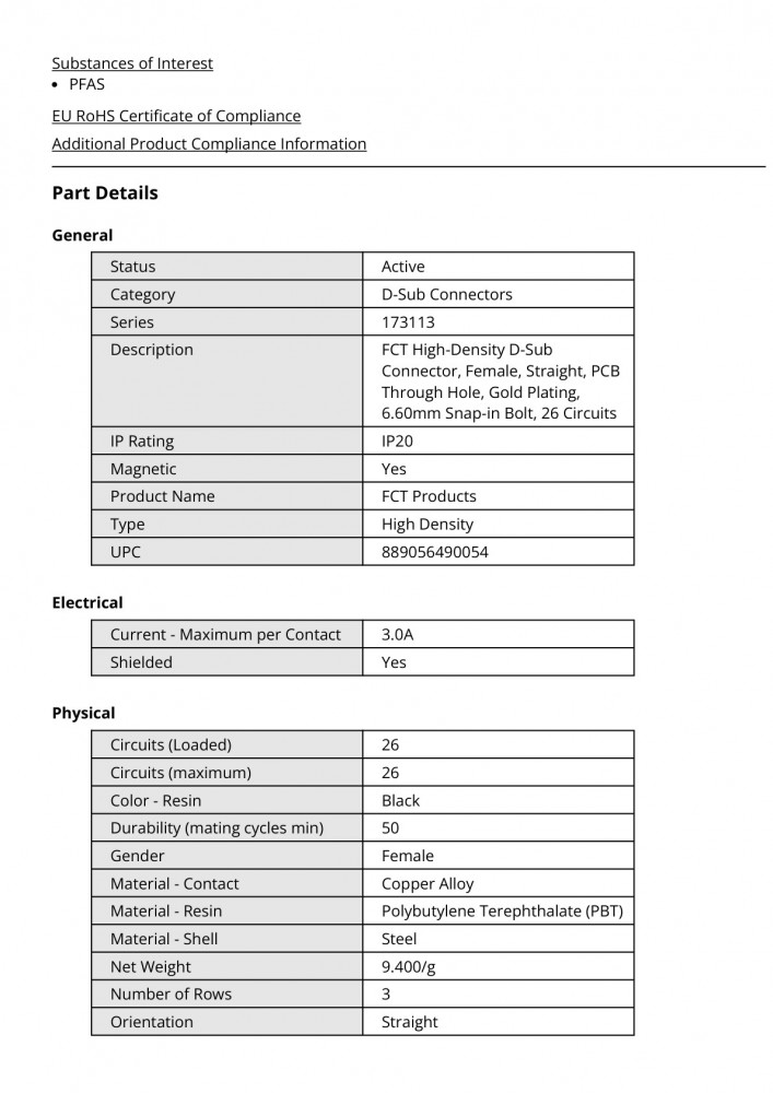 MOLEX 1731130092 technical drawing, page 2