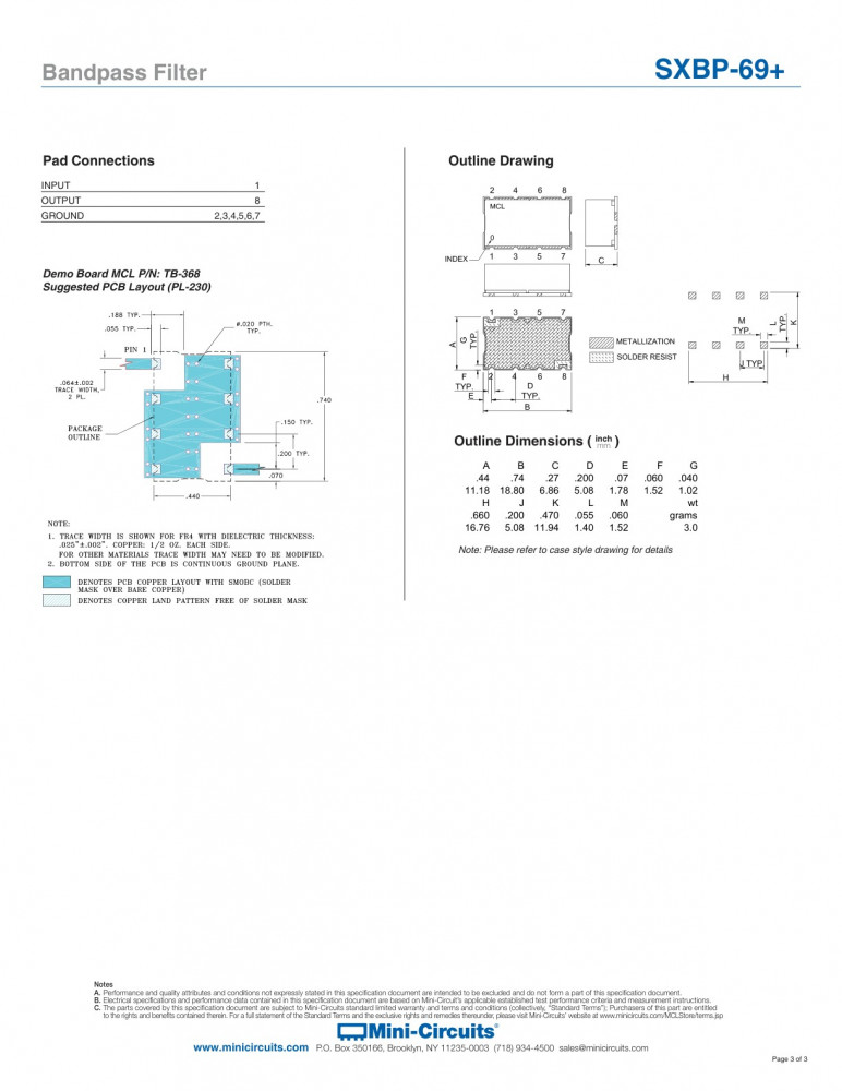 SXBP-69+ datasheet page 3
