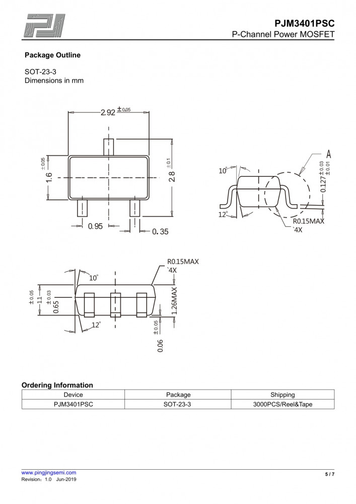 PJM3401PSC datasheet page 5