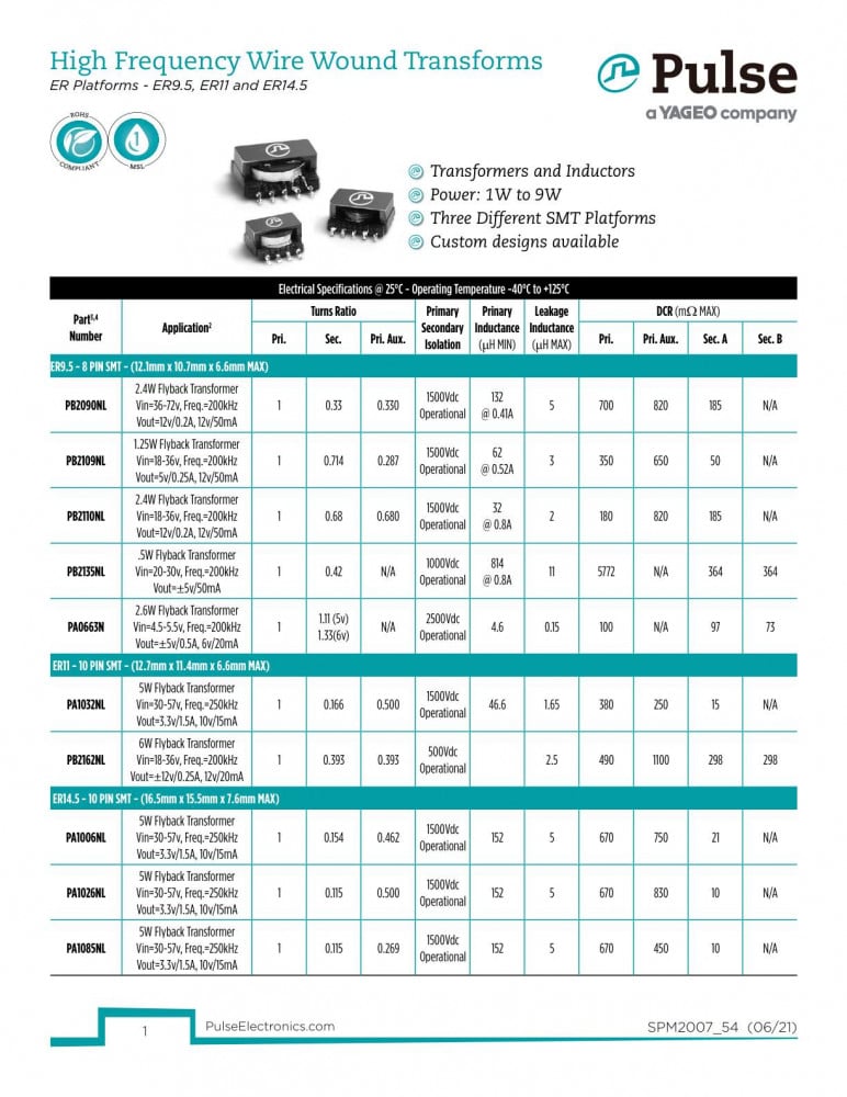 PA1032NL technical document page 1