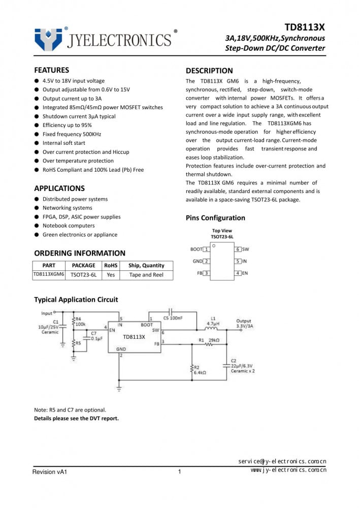 TD8113X datasheet page 1