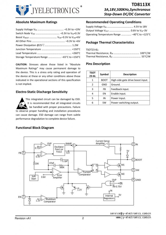 TD8113X datasheet page 2