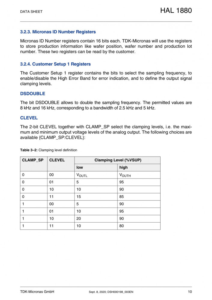HAL 1880 datasheet page 10