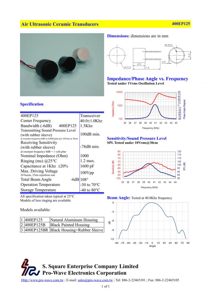 400EP125 technical document preview