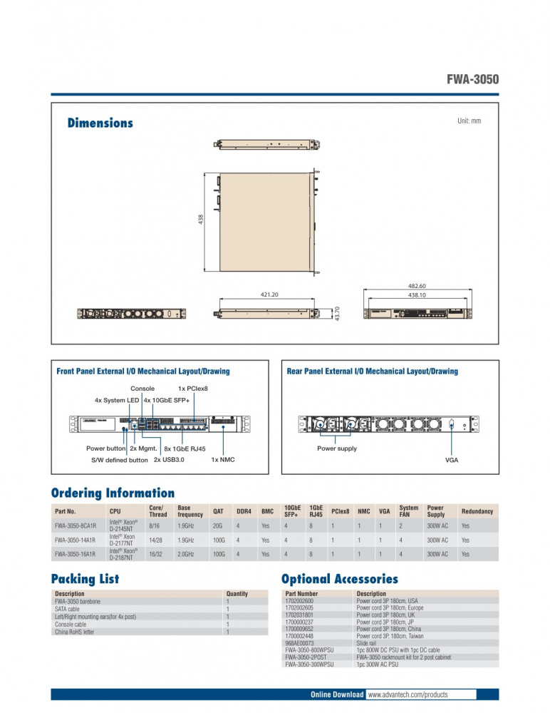Advantech FWA-3050 product document page 2