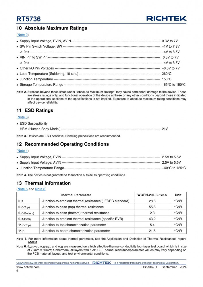RT5736 datasheet page 6