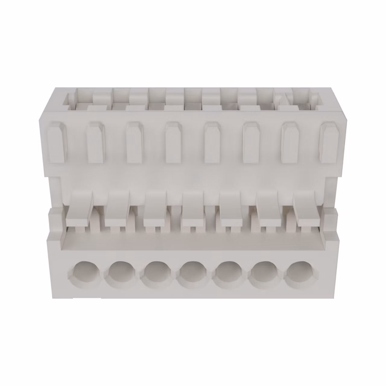 Appli-Mate RAST 2.5 Female Connector, 2.50mm Pitch, 7 Circuits, All Position Keys, Closed Endwalls, Polarizing Rib Between Circuits 6 & 7 for sale