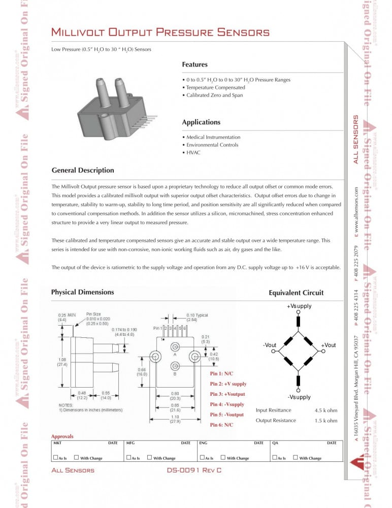 1 INCH-D-MV datasheet page 1