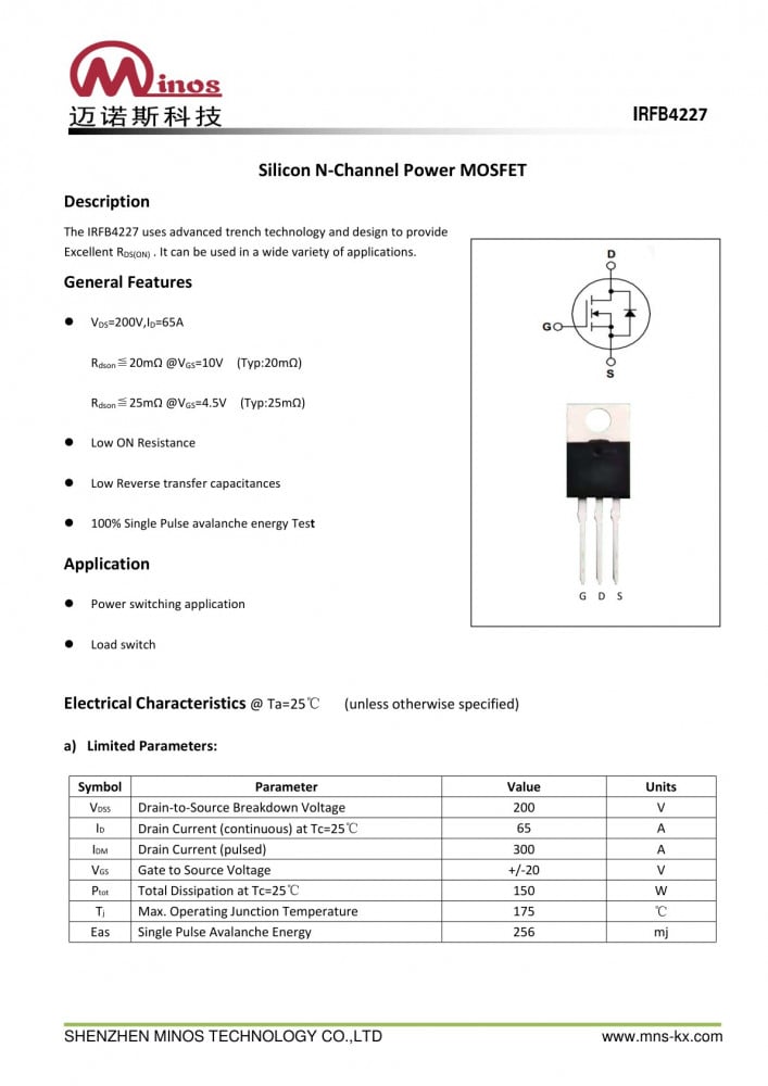 IRFB4227 datasheet page 1
