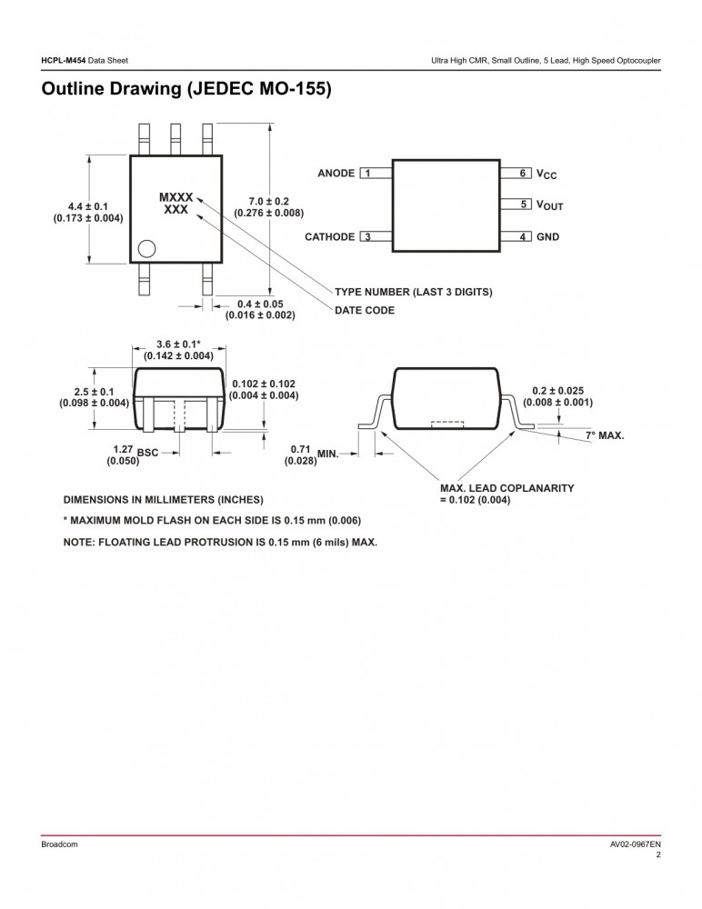 HCPL-M454 technical document page 2