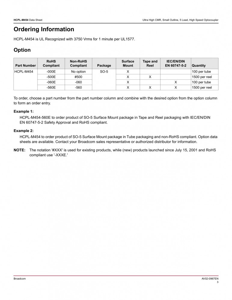 HCPL-M454 technical document page 3
