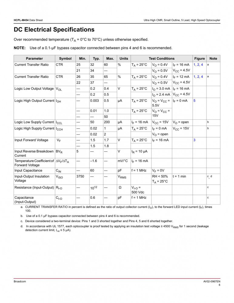 HCPL-M454 technical document page 6