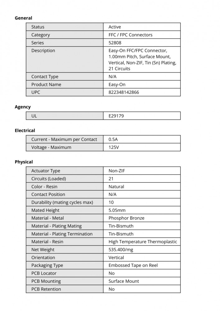 MOLEX 528082170 technical document image, page 2