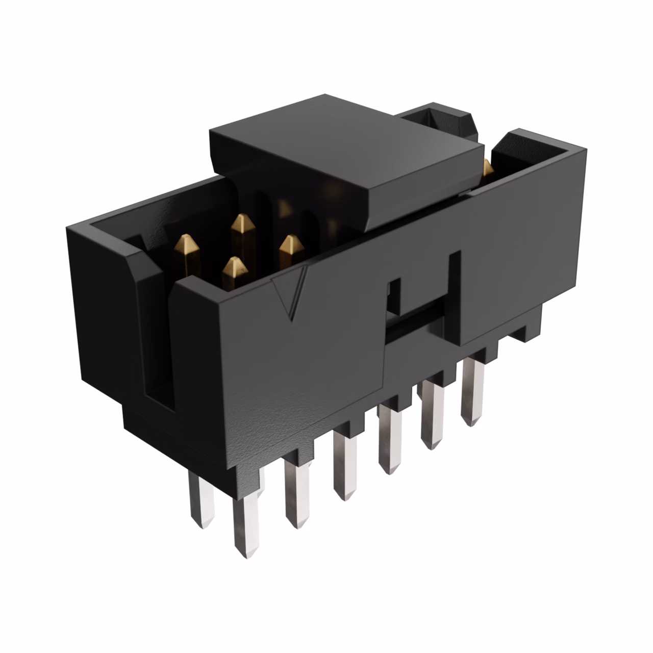 2.00mm Pitch, Milli-Grid PCB Header, Dual Row, Vertical, Through Hole, Shrouded, 28 Circuits, Circuit 13 Voided, 0.38µm Gold (Au) Plating, 2.50mm Tail Length, Dual Side Slots, Dual Friction Locks, Center Polarization, Tube