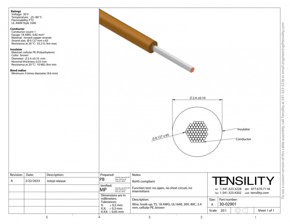 Tensility International 30-02901 product drawing
