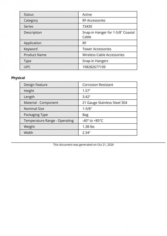 Technical document page 2 for MOLEX 734300113