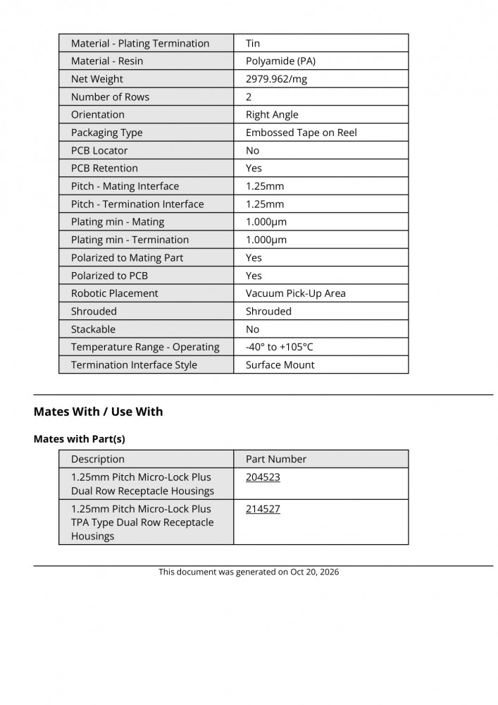 Technical document page 3 for product 2045194071