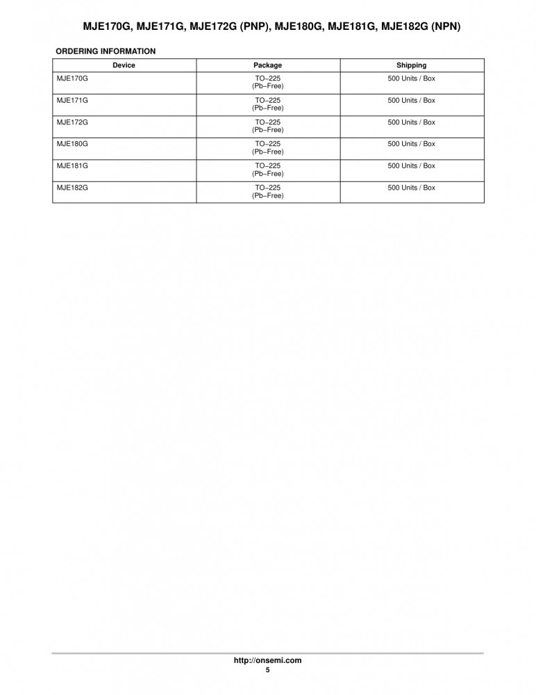 MJE172G datasheet page 5