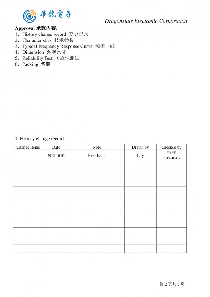 HDK-100832-011 specification approval page 2