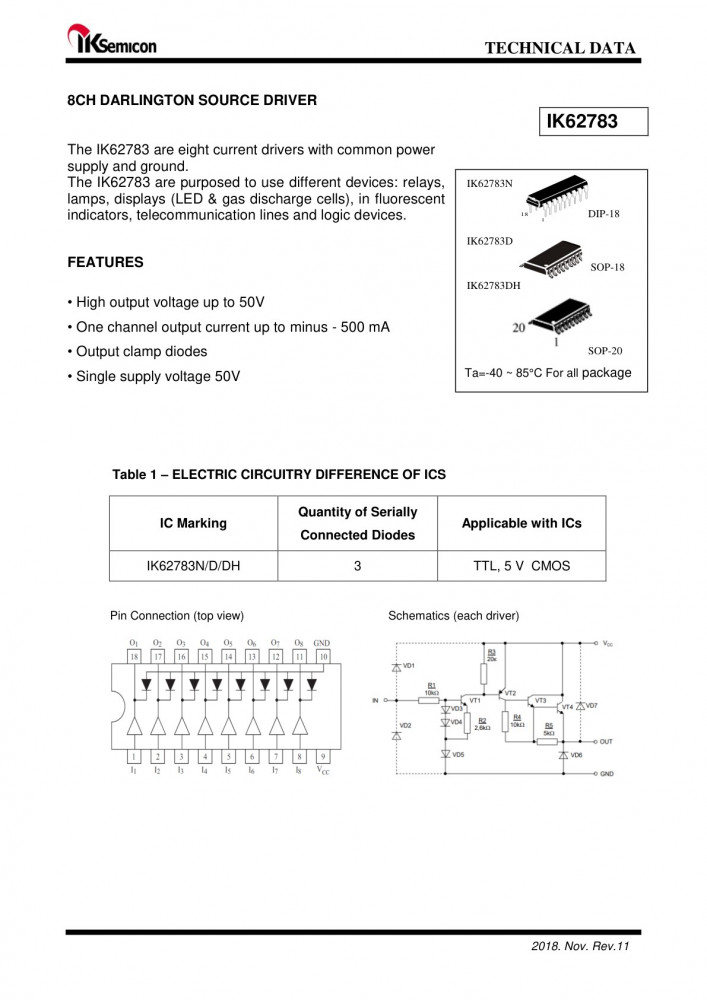 IK62783DT datasheet page 1