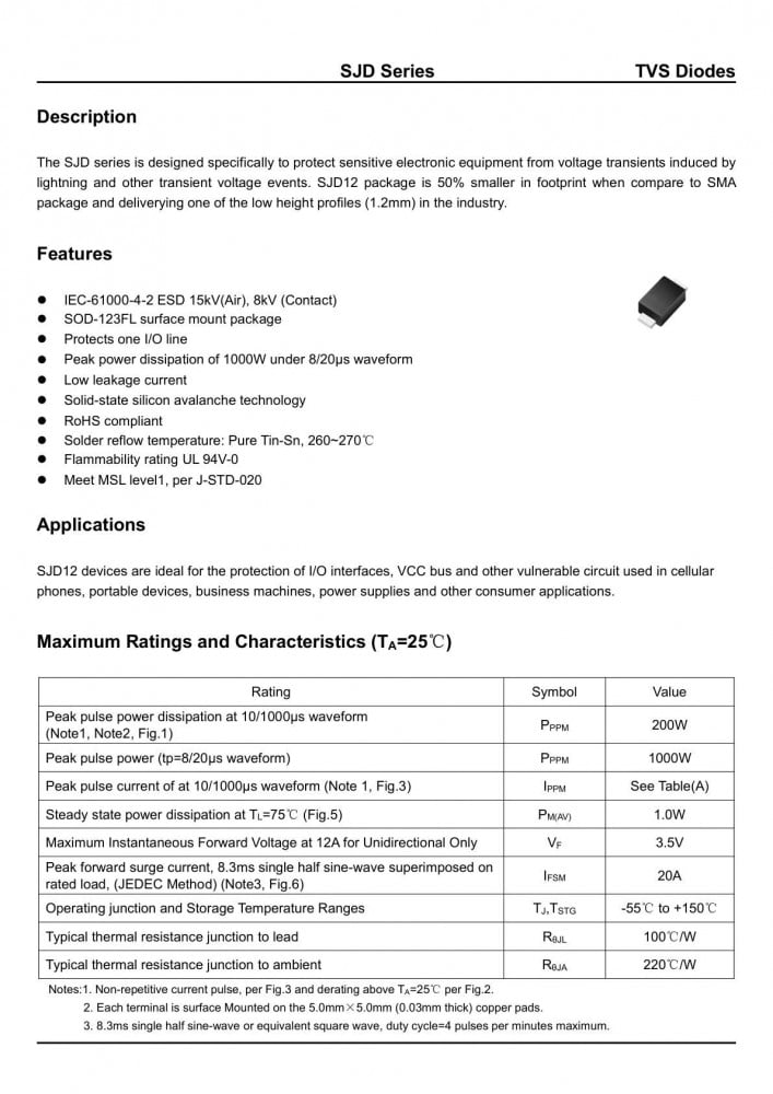 Liown SJD12 series datasheet page 1