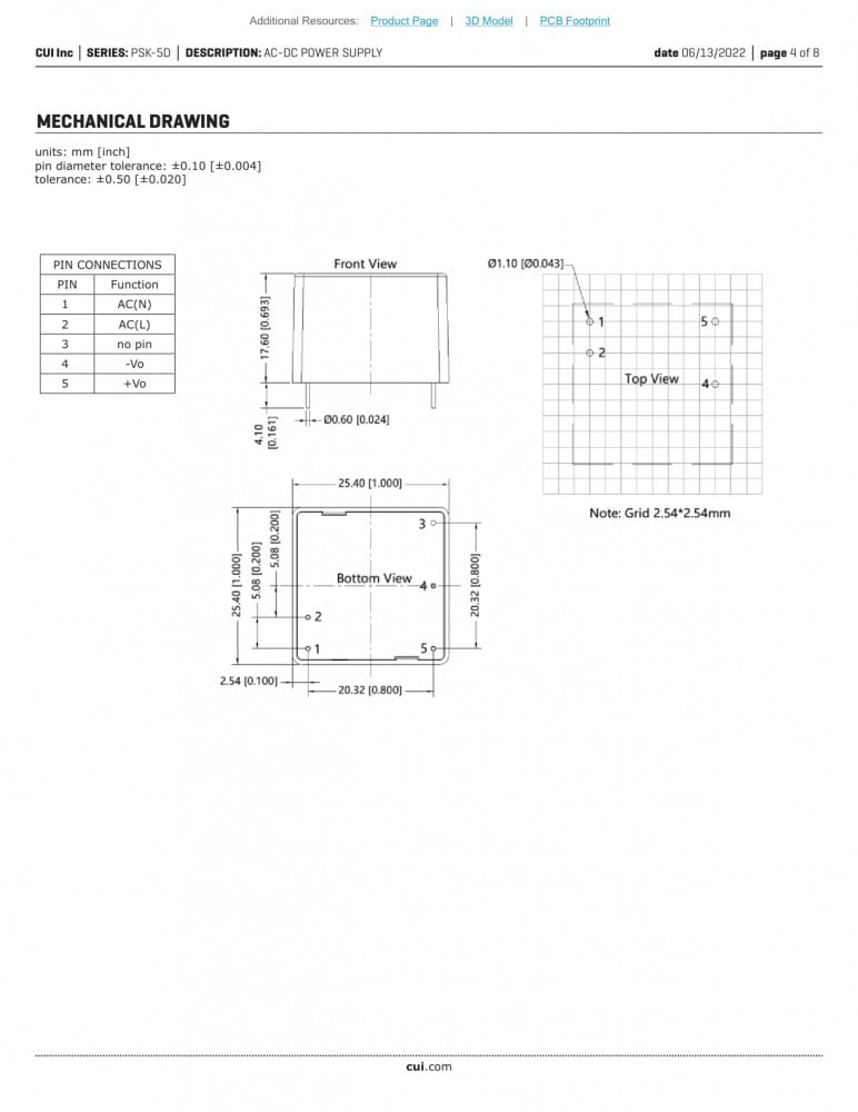 PSK-5D datasheet page 4