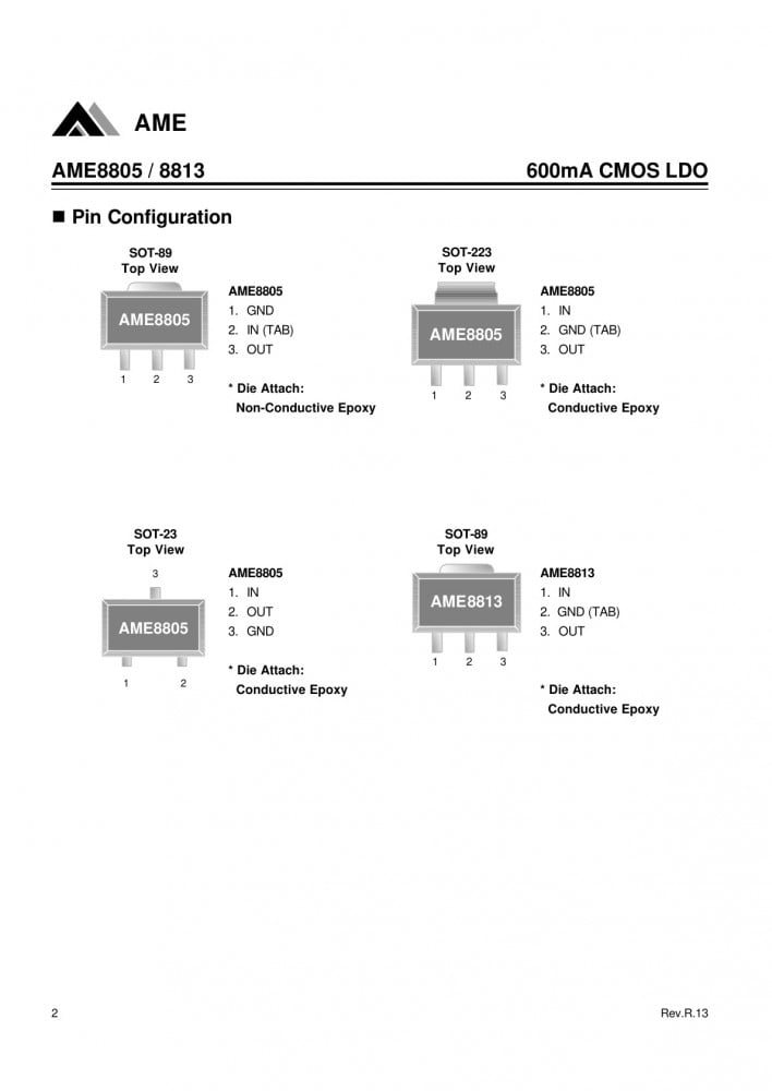 AME8805AEFTZ datasheet page 2