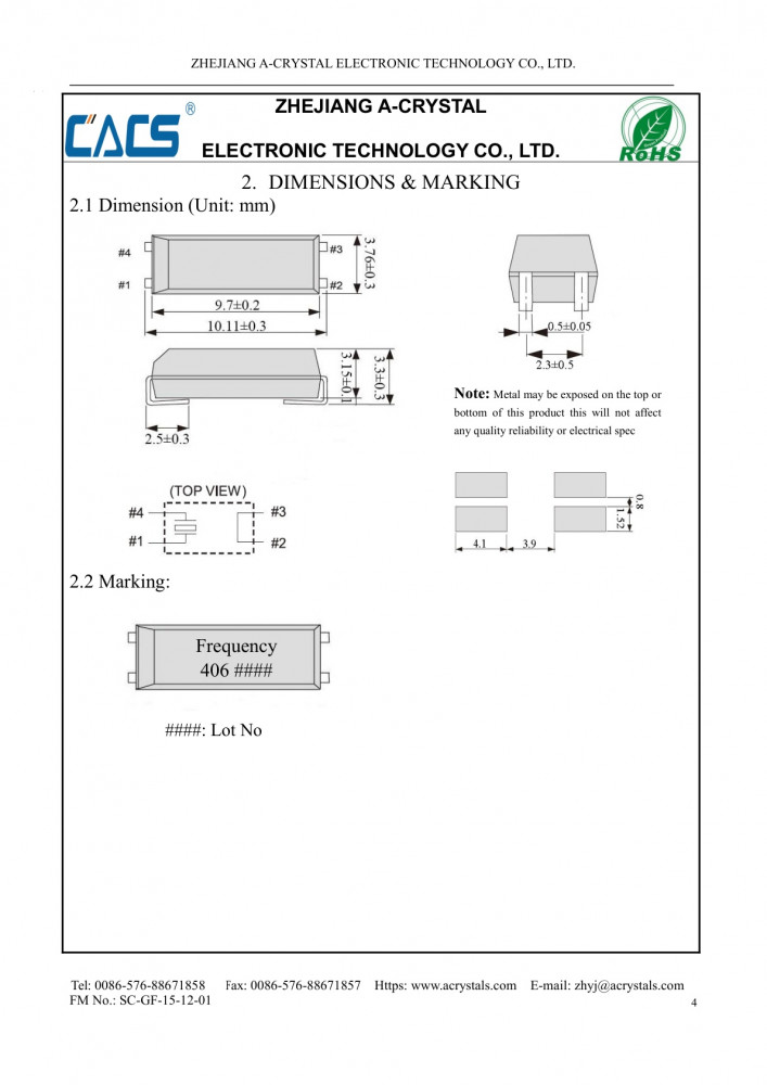 PMX406-LF datasheet page 4