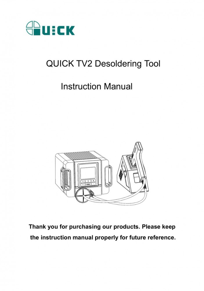 QUICK TV2 instruction manual page 1
