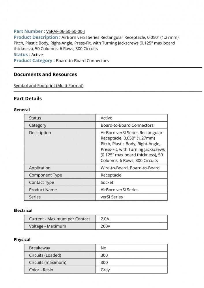 VSRAF-06-50-50-00-J technical document image, page 1