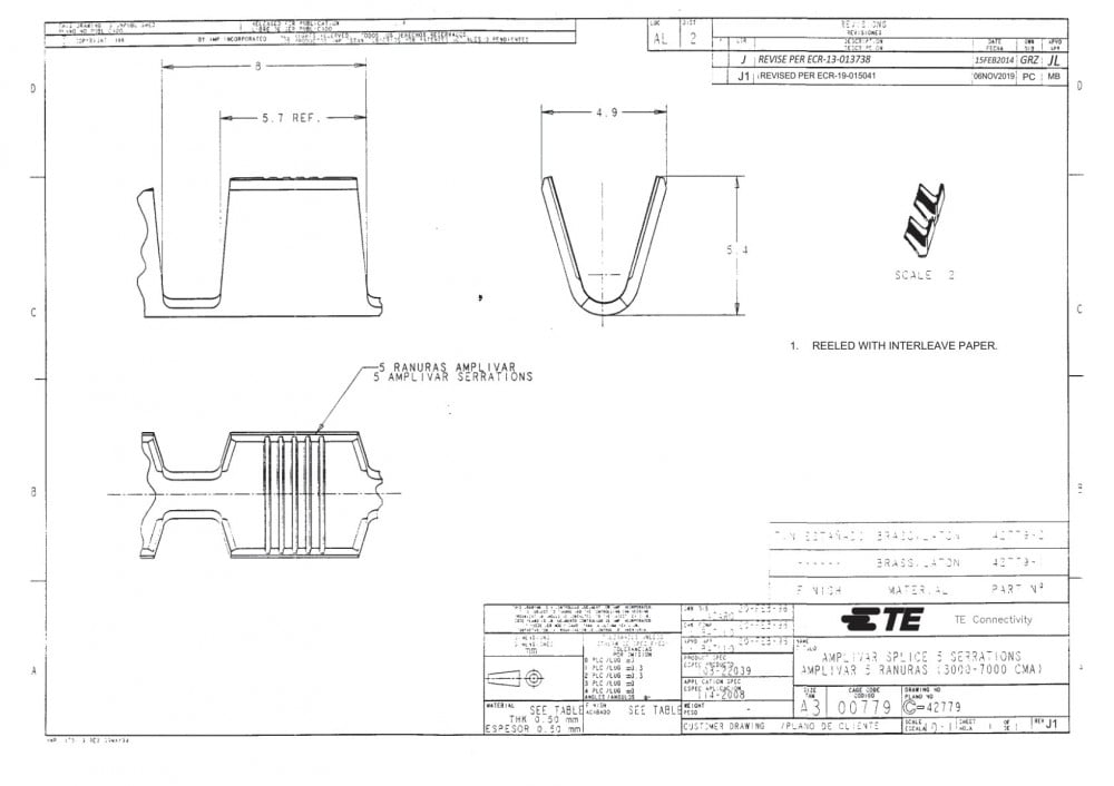 TE Connectivity 42779 drawing preview