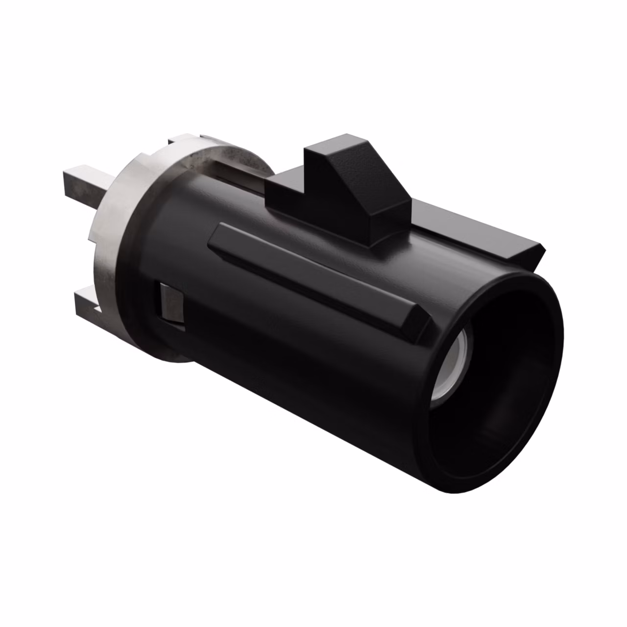 FAKRA Jack, Straight, PCB Receptacle, Through Hole, Keying Code A, Brass Body, Tin (Sn) Plated, Black, 50 Ohms for sale