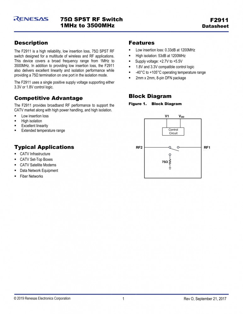 F2911NBGP datasheet page 1