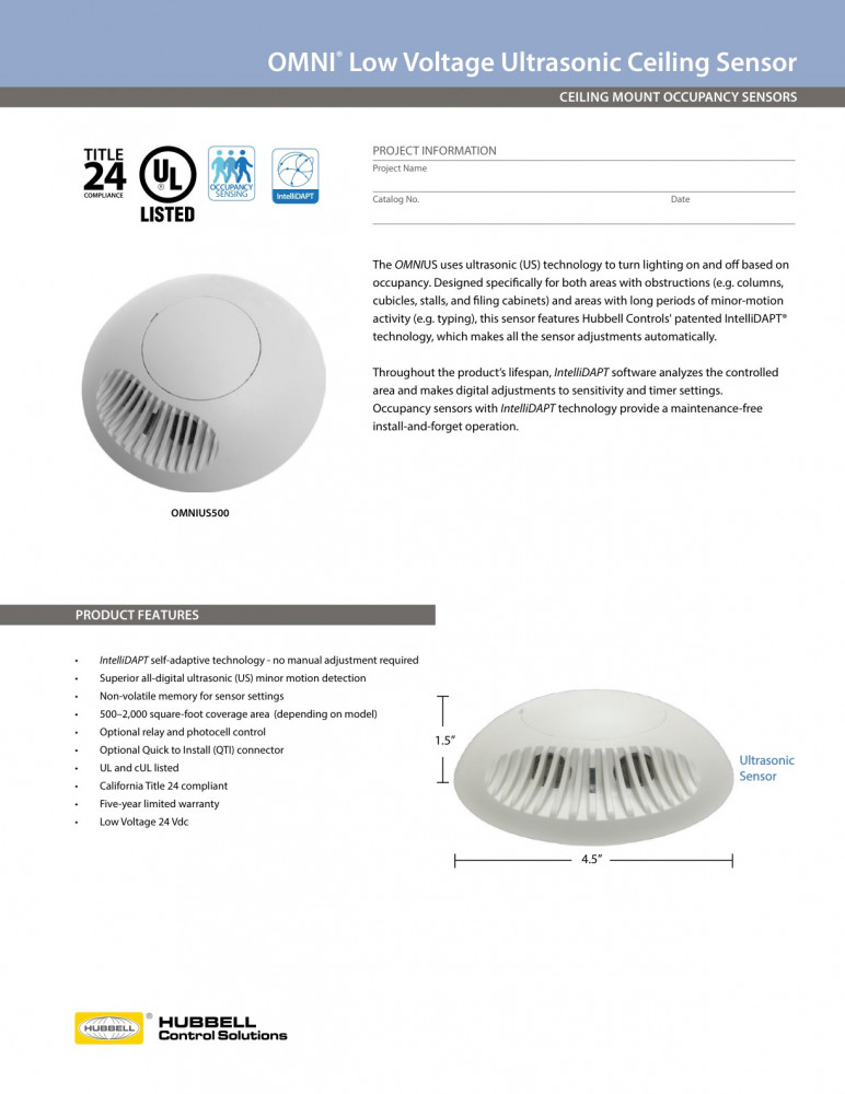 OMNIUS2000 product documentation, page 1