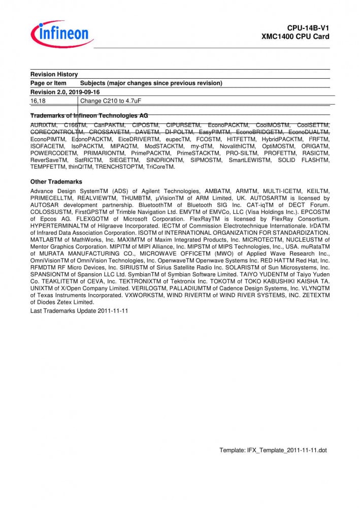 Infineon XMC1400 CPU Card manual page 3
