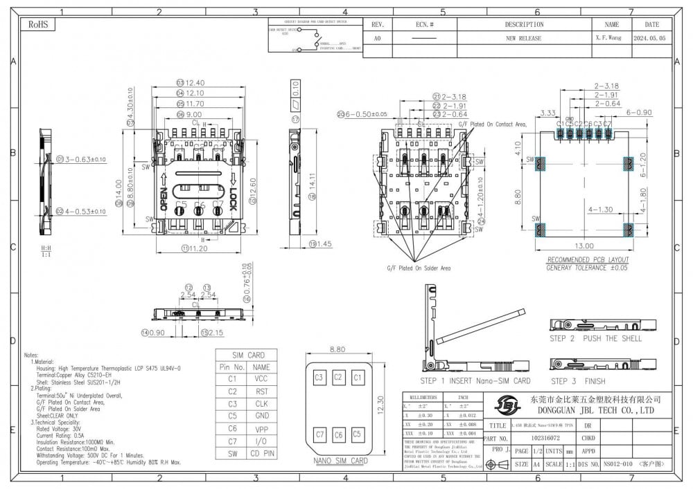JBL-102316072 technical document page 1