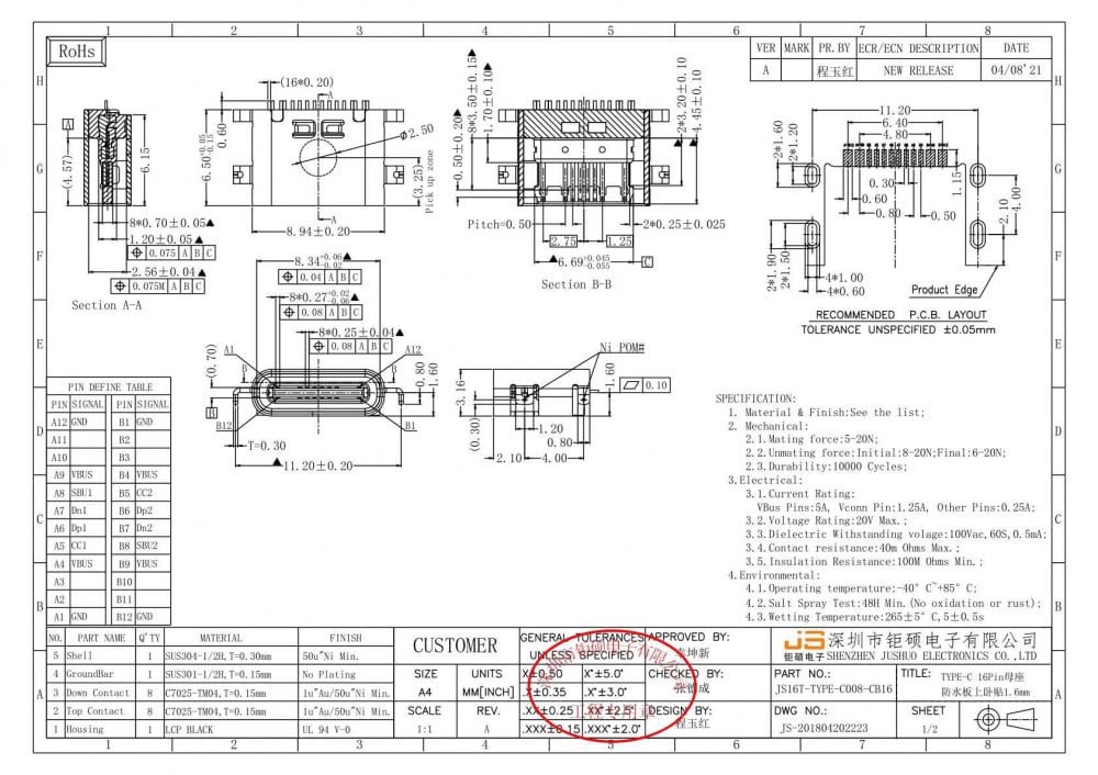 JUSHUO specification page 2