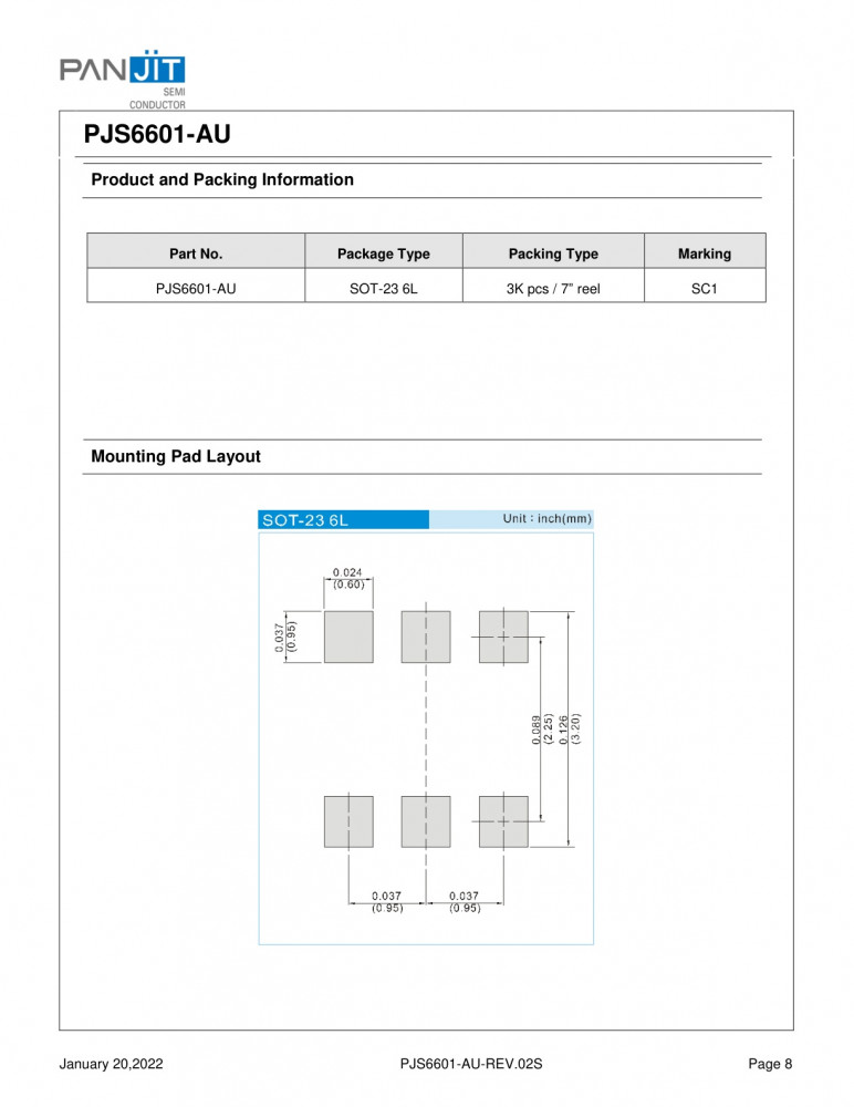 PJS6601-AU datasheet page 8