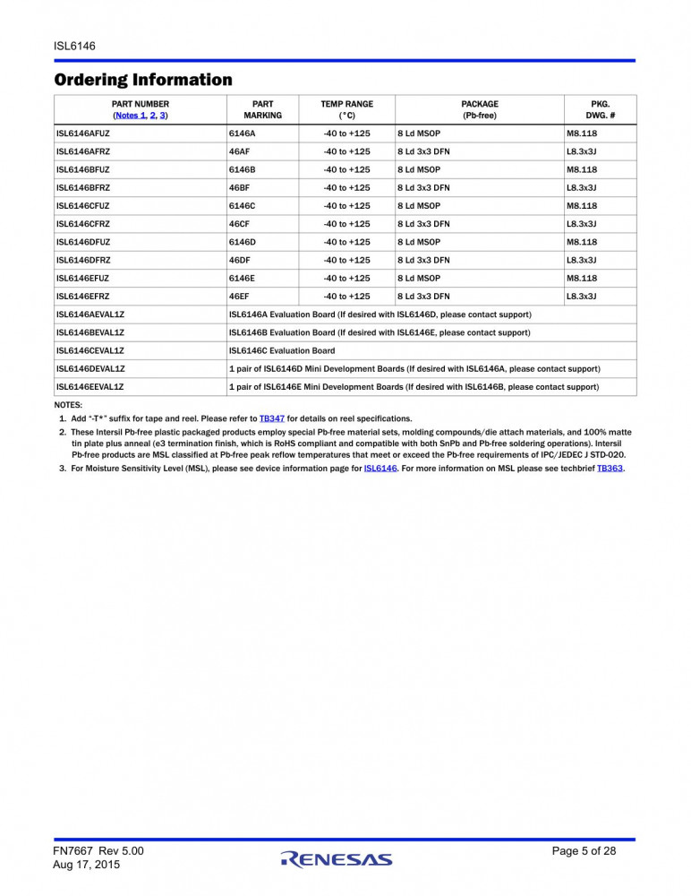 ISL6146 datasheet page 5