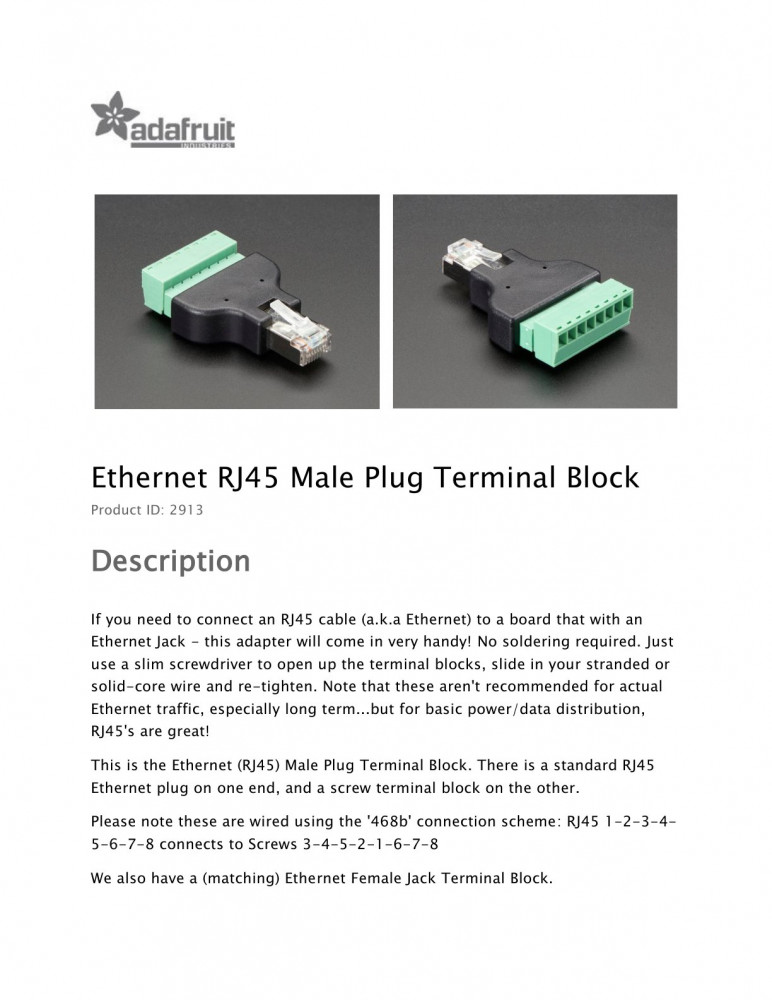 Adafruit 2913 technical document page 1