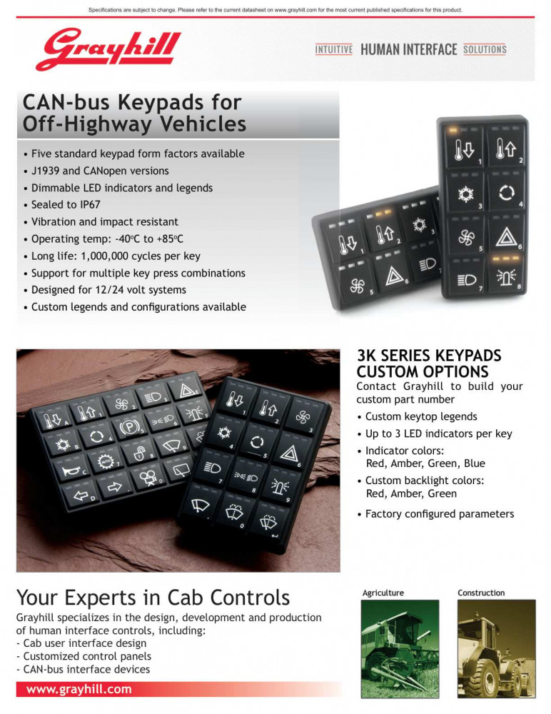 CAN-bus keypad technical document page 1